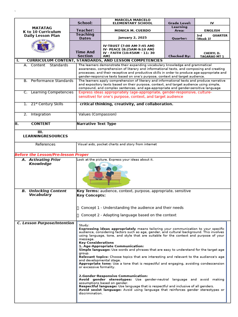 Quarter 3 English Week 3 Day 1 | PDF | Reading Comprehension ...