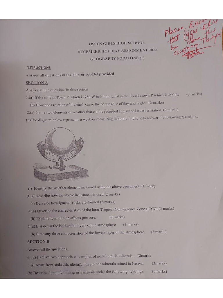 Geography F1 Holiday Assignment | PDF