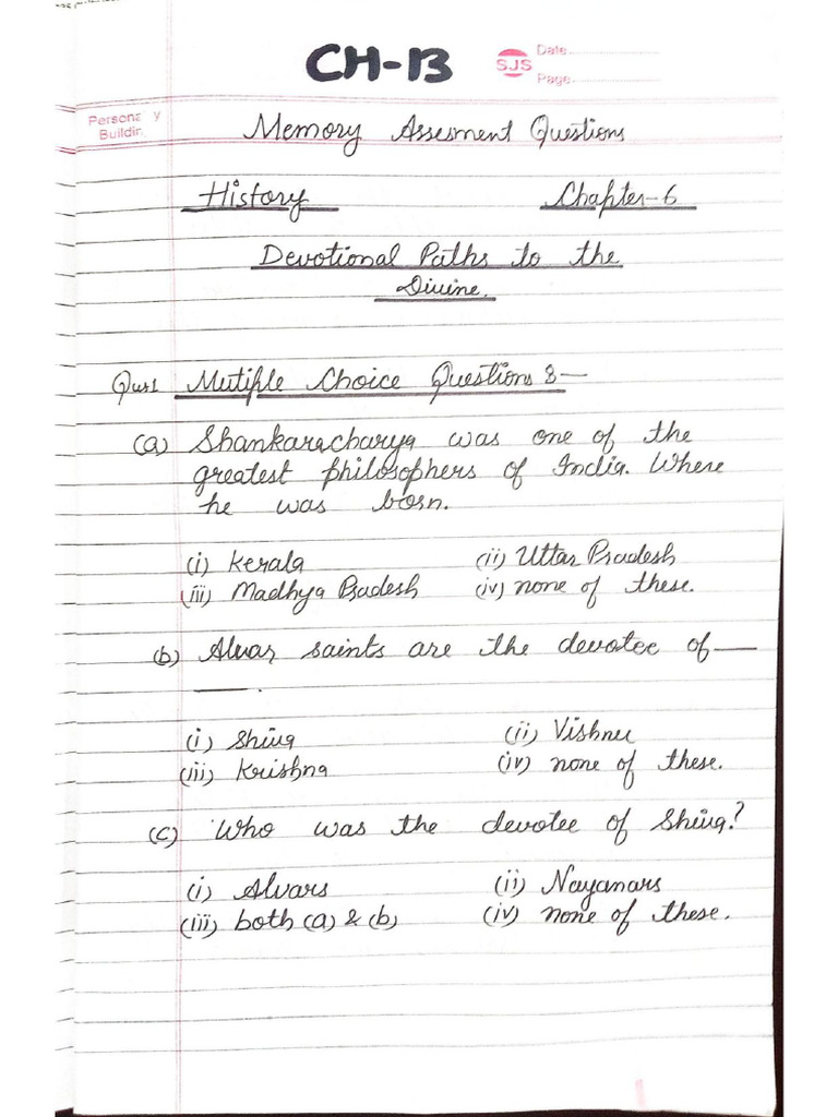 History ch-6 MA - MS Question | PDF
