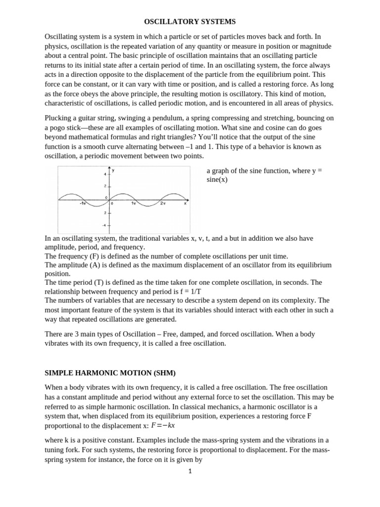 Oscillatory system | PDF | Oscillation | Damping