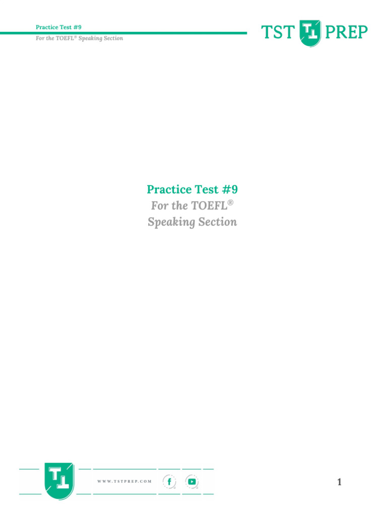 Tst Speaking Pdf Test Of English As A Foreign Language Leadership