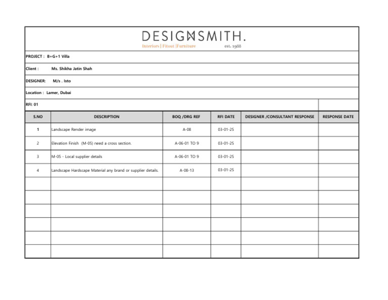 Rfi - 01 For C-23 Villa - External Works | PDF