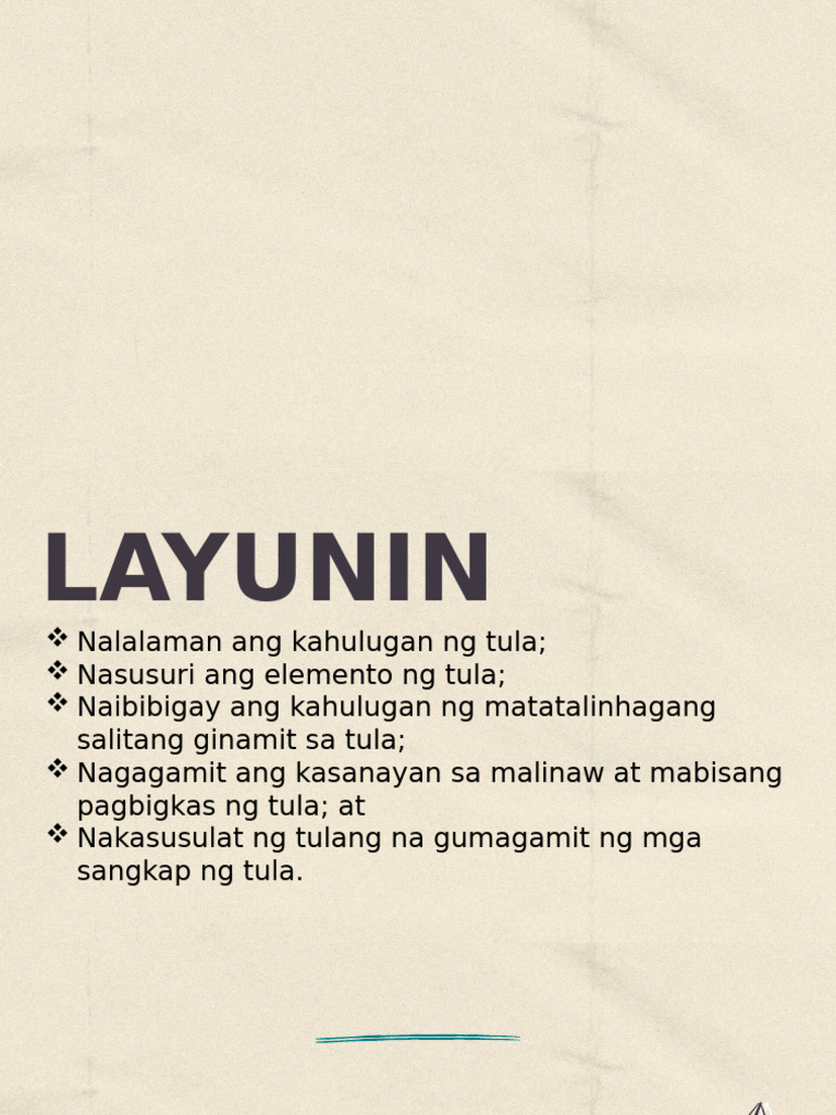 Aralin 3 - Tula | PDF