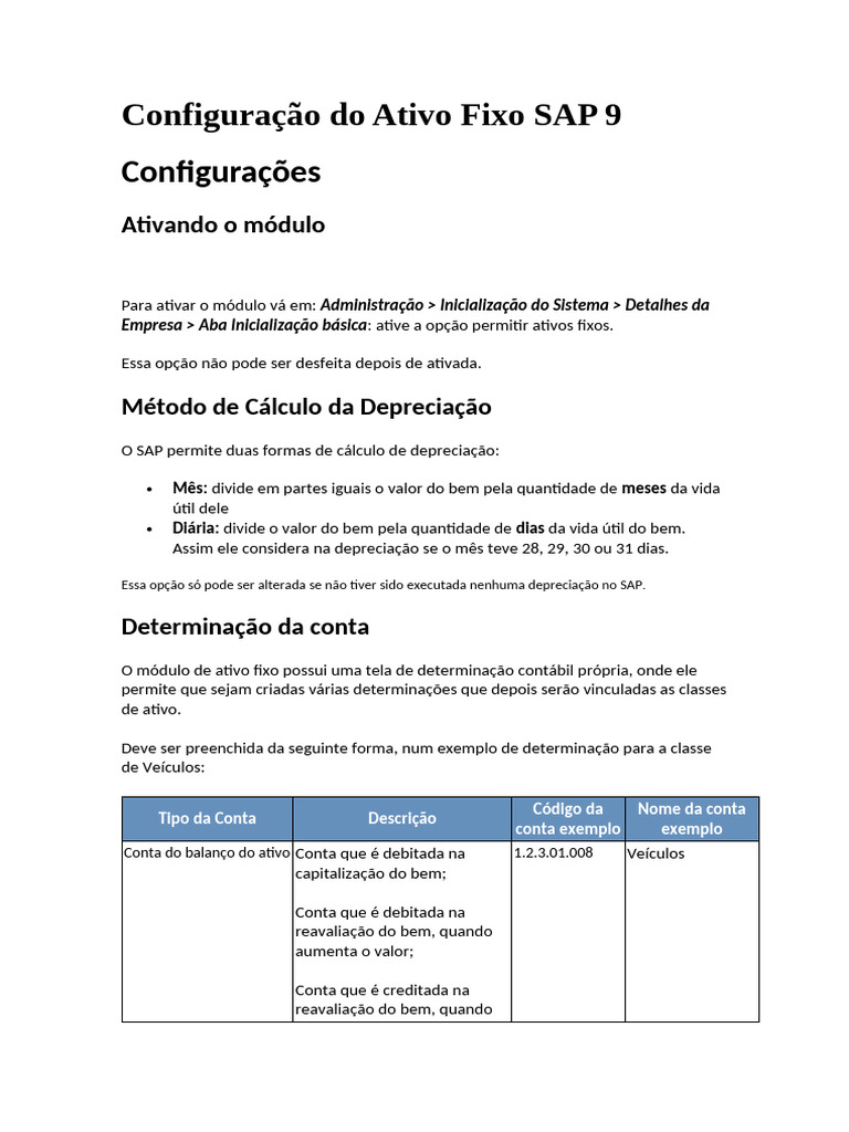 Configuração de Ativo Fixo no SAP 9 | PDF | Depreciação | Ativo fixo