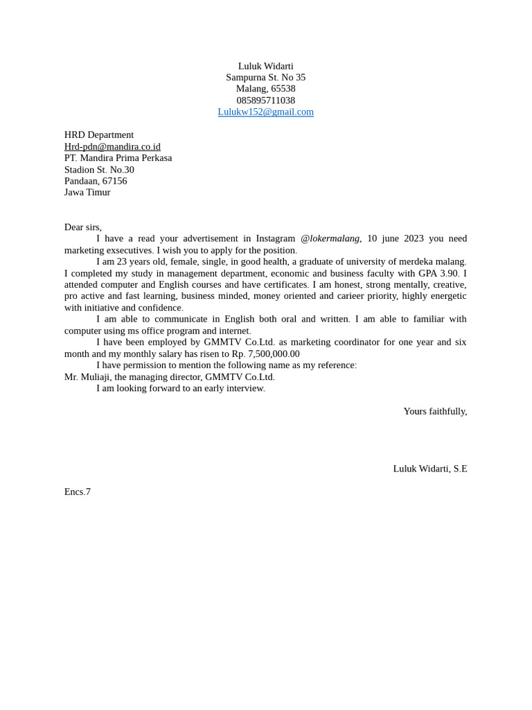 Application Latter | PDF