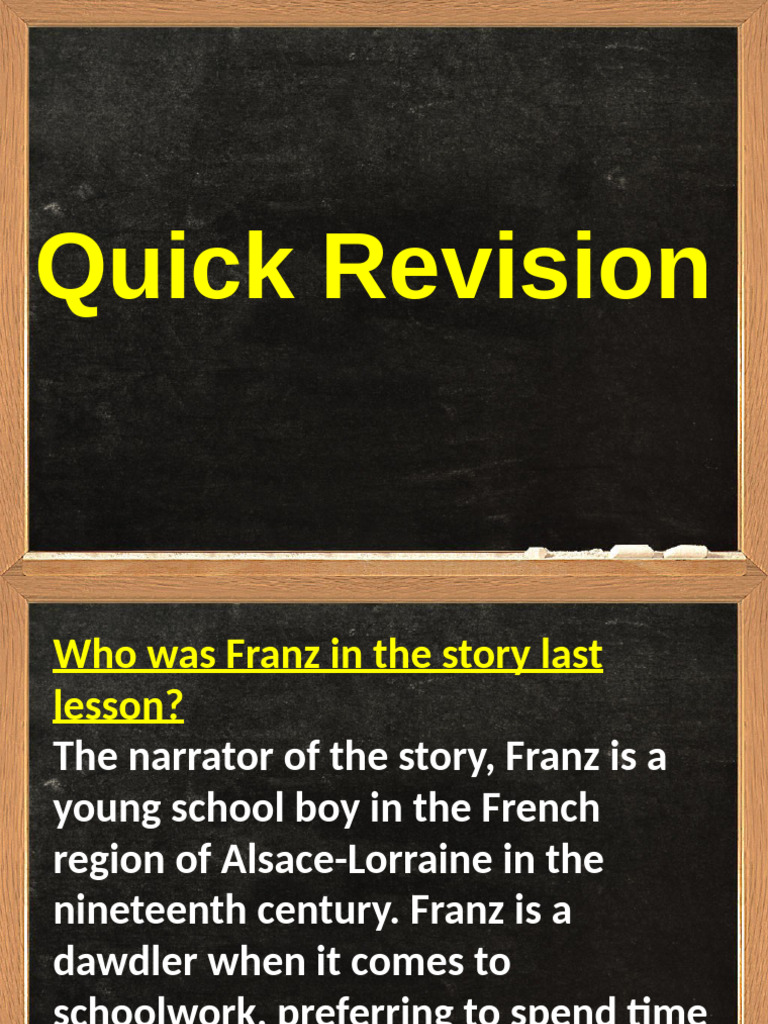 The Last Lesson Revision | PDF