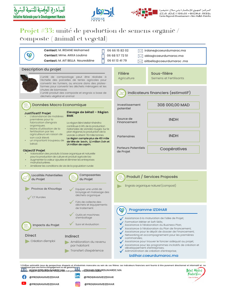 Projet33 Unite de Production de Semenses Organiques Composte Animal Et ...