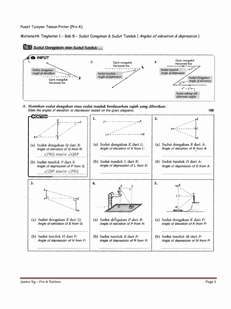 C8 Angles of Elevation & Depression | PDF