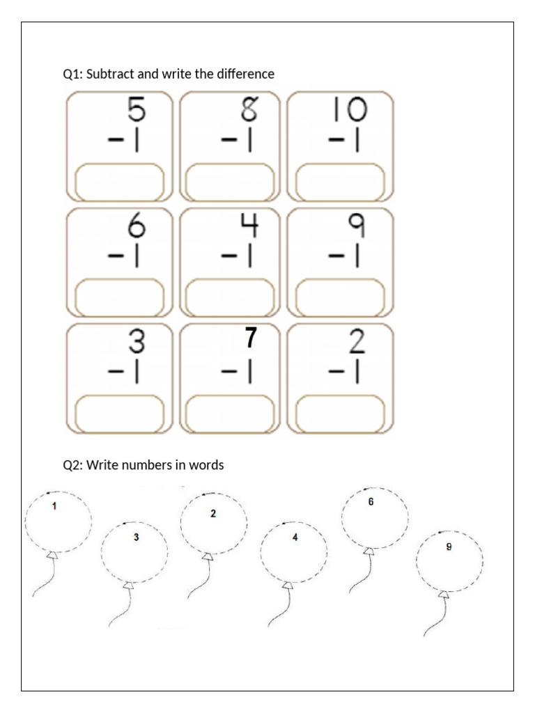 KG Math Activities and Exercises | PDF
