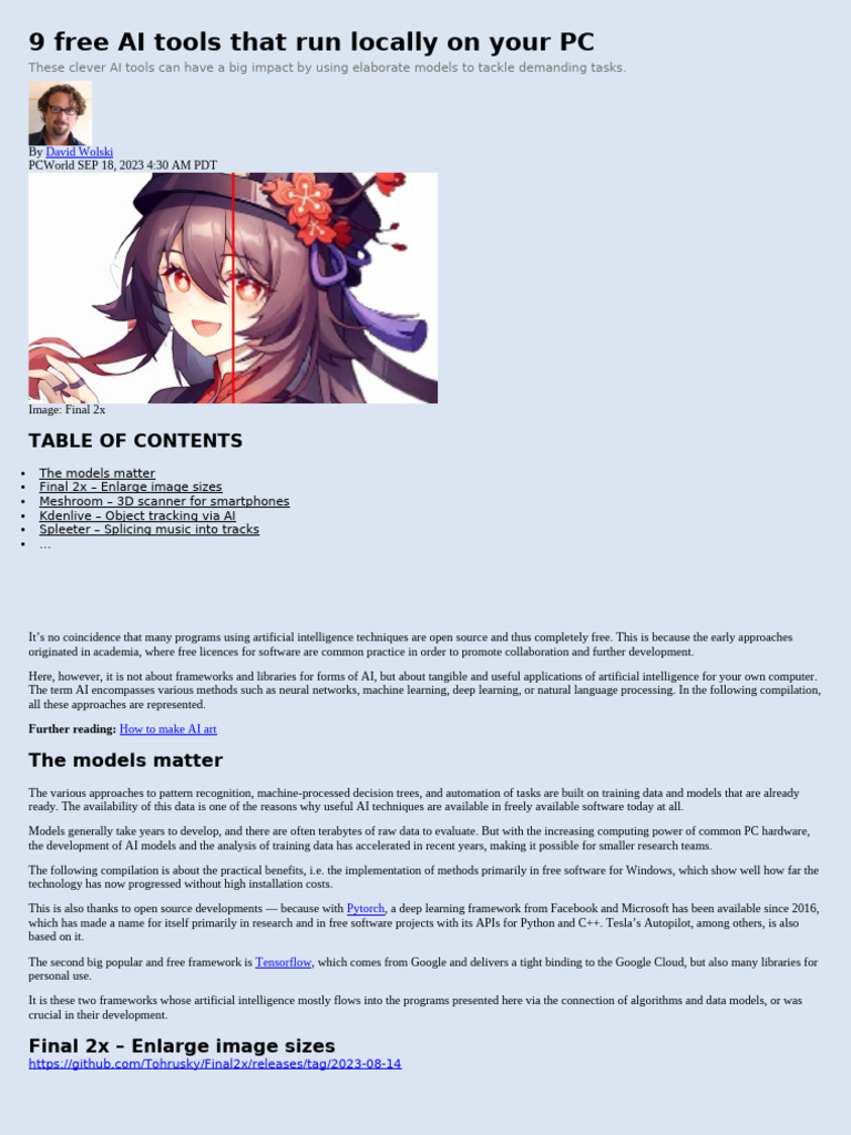 Local AI Tools for Creative Projects | PDF | Graphics Processing Unit ...