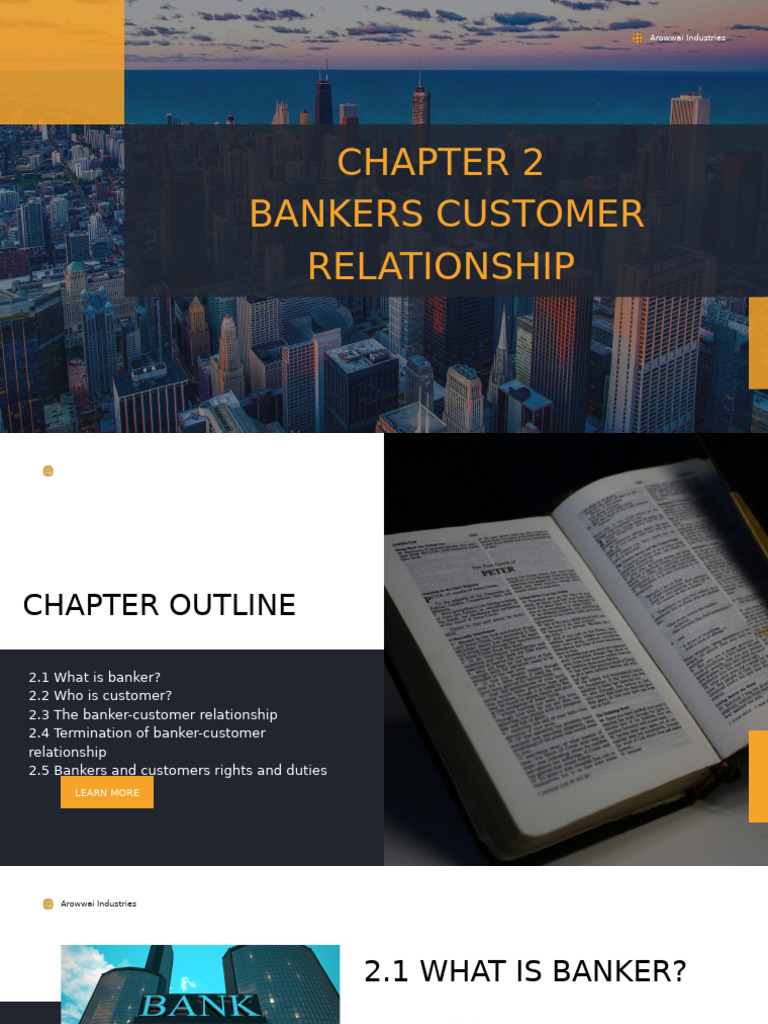 Chapter 2 Bankers Customer Relationship | PDF | Banks | Cheque