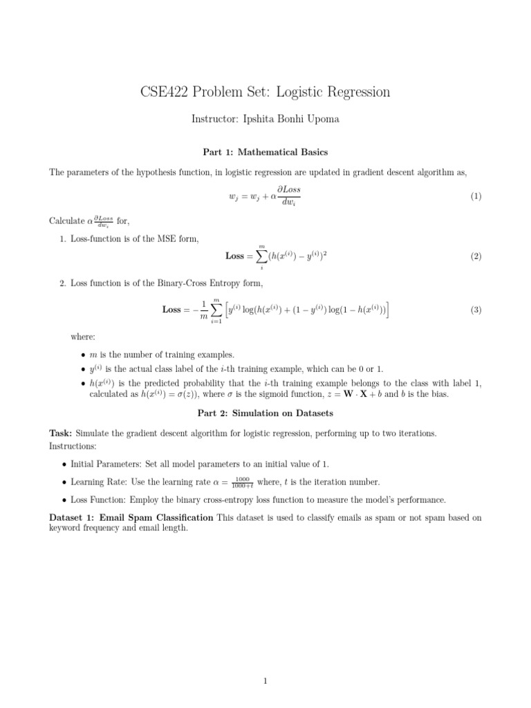 Problem Set Logistic Regression | PDF | Logistic Regression | Regression Analysis