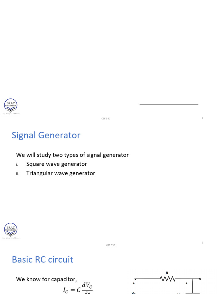 CSE350 Lecture Signal Generator | PDF | Electric Generator ...