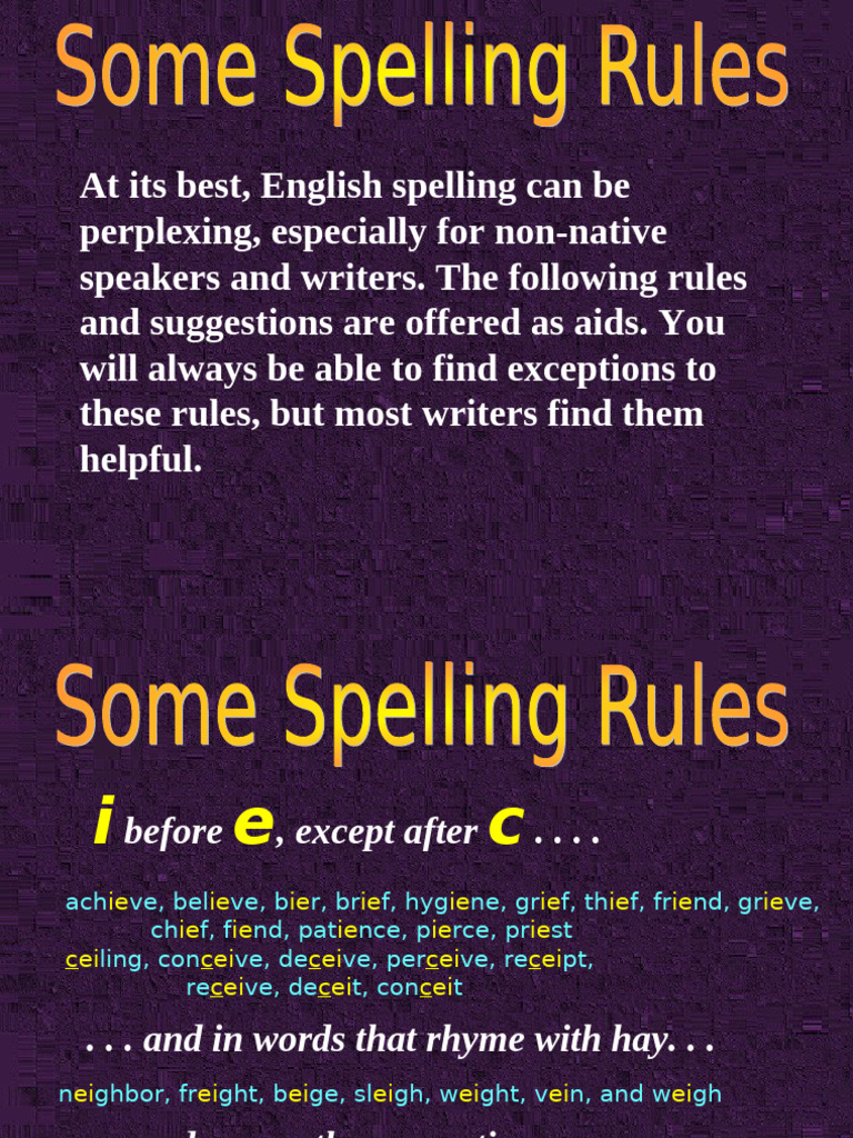 spelling rules | PDF | Consonant | Syllable