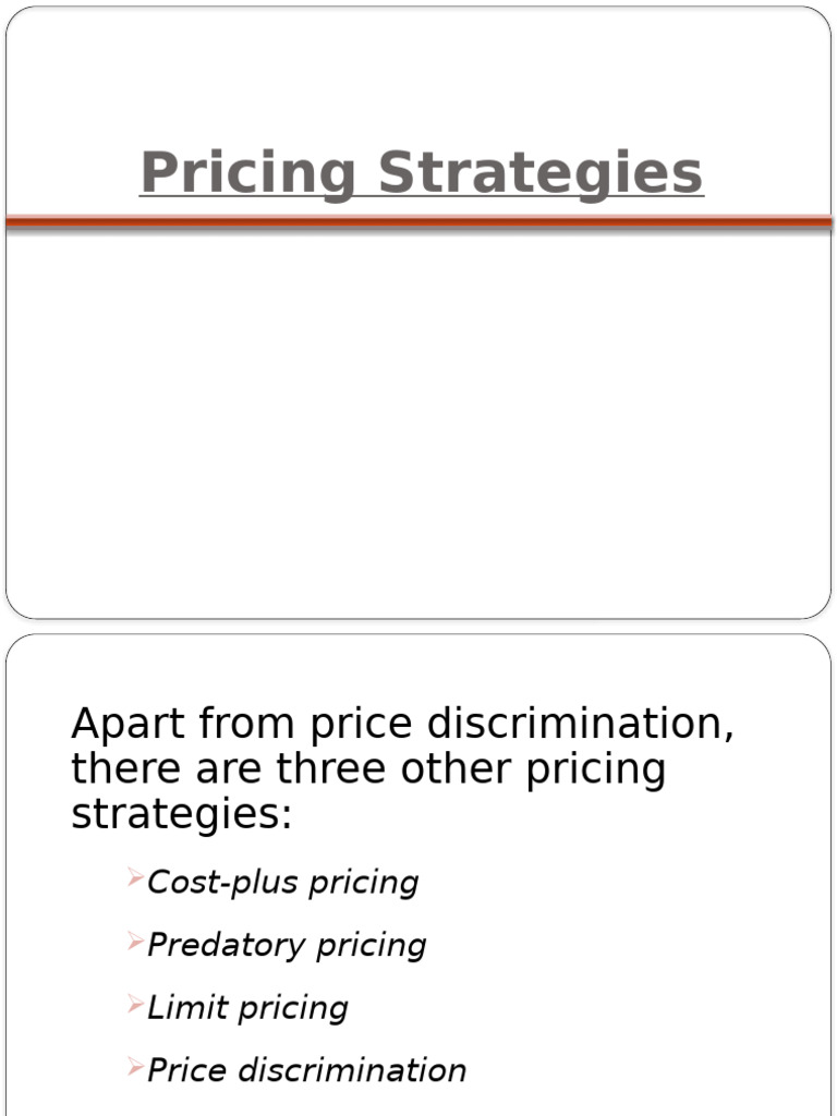 Contestability - Pricing Strategies1 | PDF | Pricing | Profit (Economics)