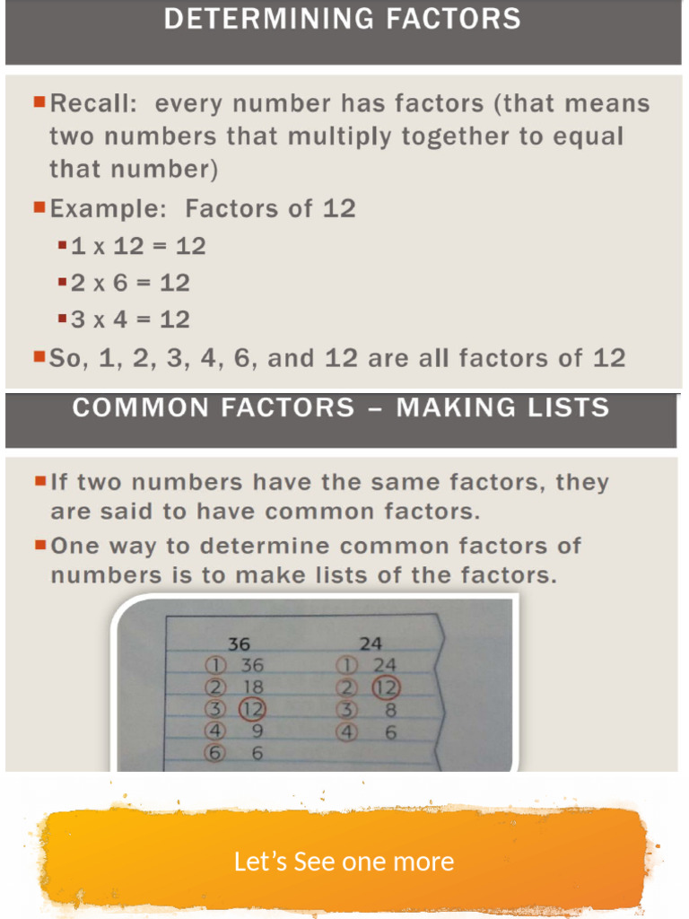 Common Factors Practice for Grade 4 | PDF