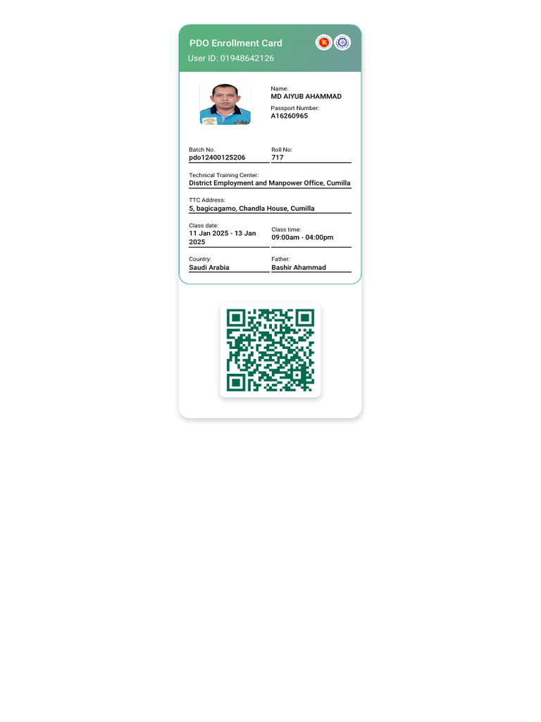 Enrollment Card 3649715 | PDF