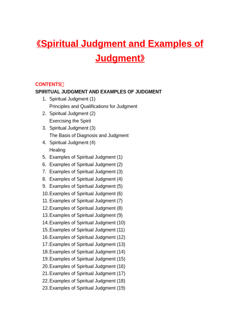 987158 Spiritual Judgment and Examples of Judgment (Watchman Nee) | PDF ...