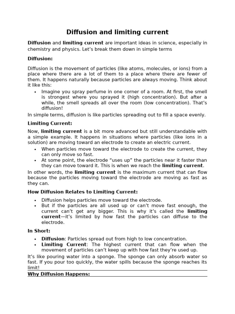Diffusion Limiting Current Diffusion | PDF | Diffusion | Electric Current