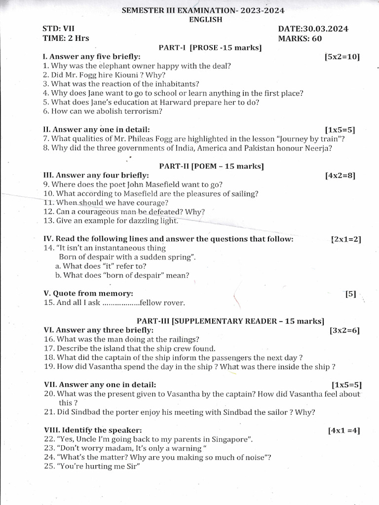 7th eng sem III | PDF