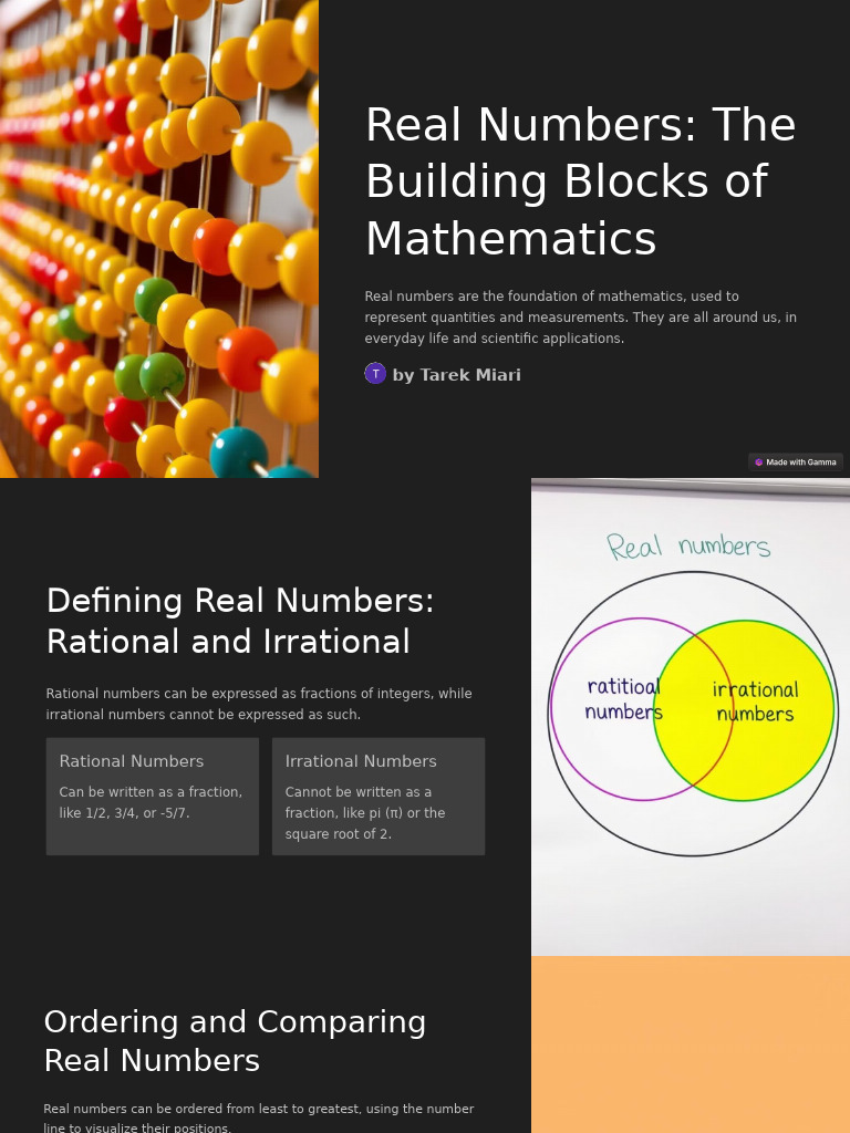 Real Numbers The Building Blocks of Mathematics | PDF | Numbers | Real ...