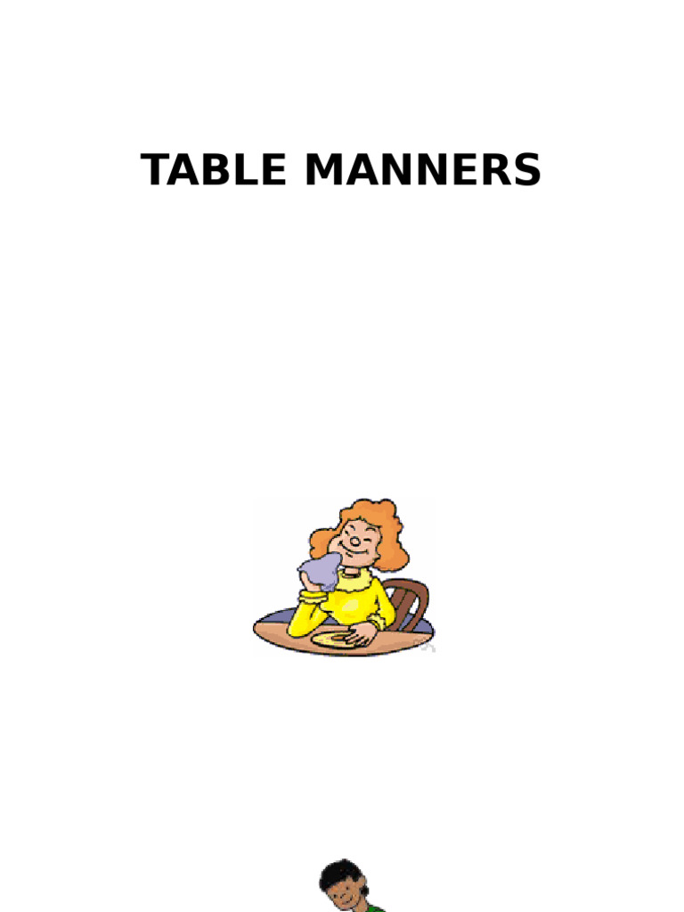 TABLE MANNERS | PDF
