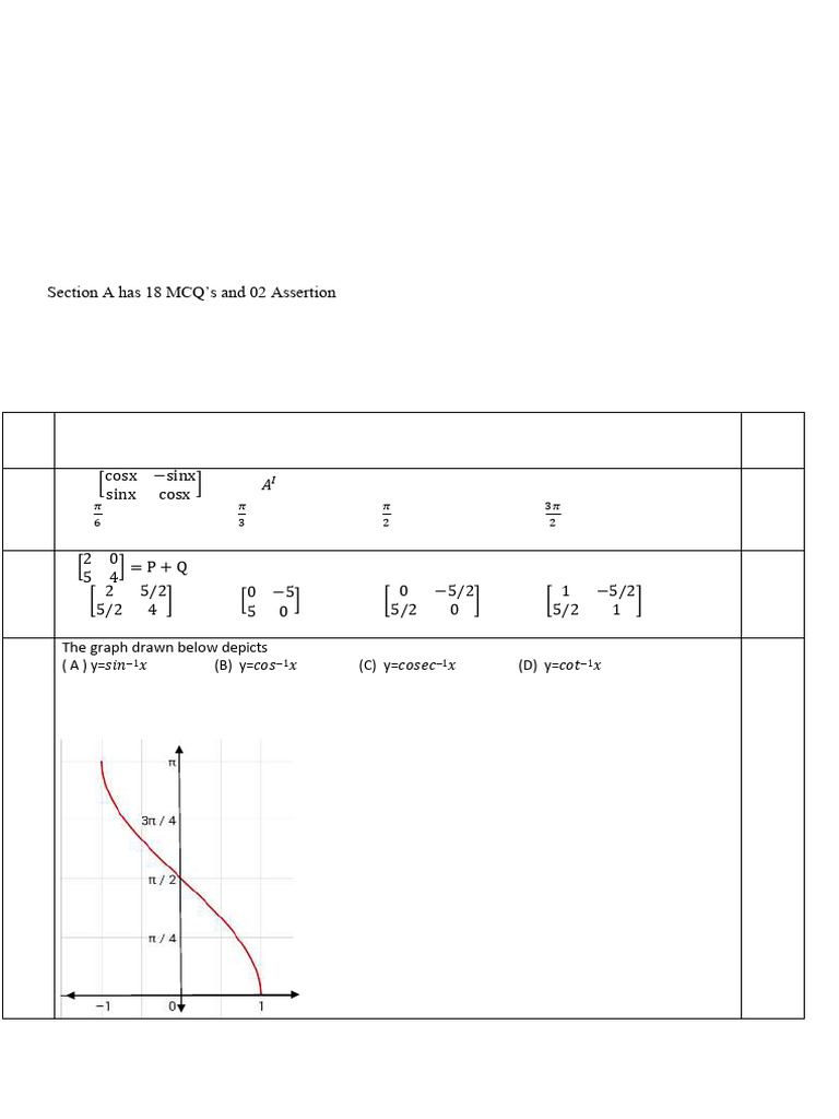 Mathematics (041) - Sample Paper - 4 | PDF | Area | Function (Mathematics)