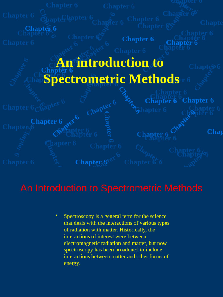 Introduction to Spectrometric Methods | PDF | Electromagnetic Radiation | Emission Spectrum
