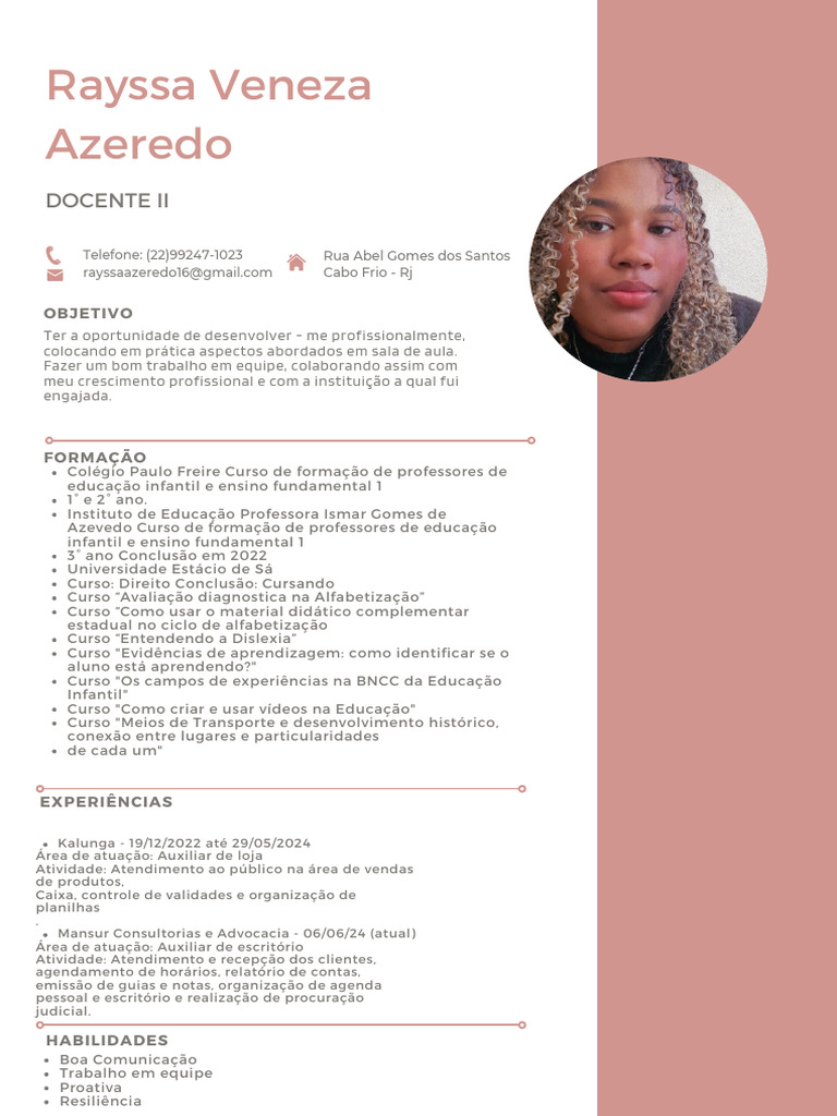 Currículo Rayssa Docente | PDF