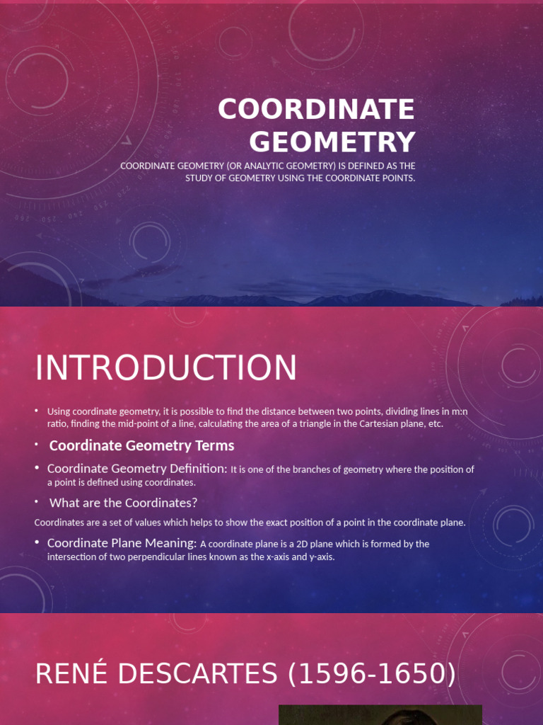 Coordinate Geometry | PDF | Cartesian Coordinate System | Analytic Geometry