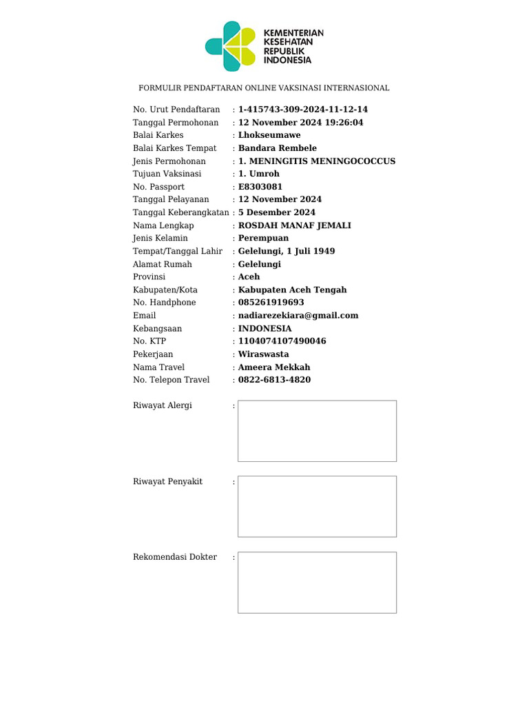 Formulir Pendaftaran Icv | PDF