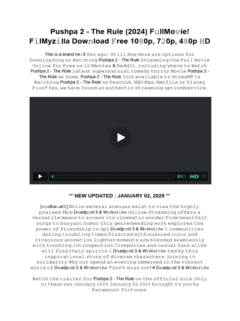 Pushpa 2 The Rule English Uk | PDF