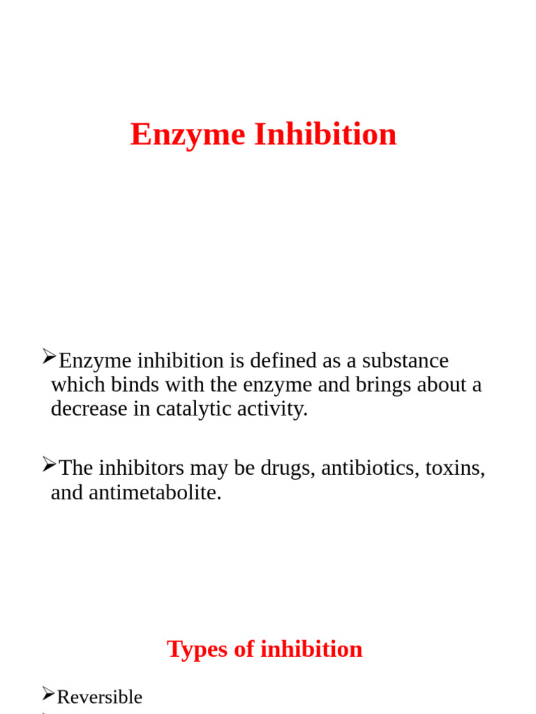 Enzymes Inhibition | PDF | Enzyme Inhibitor | Enzyme