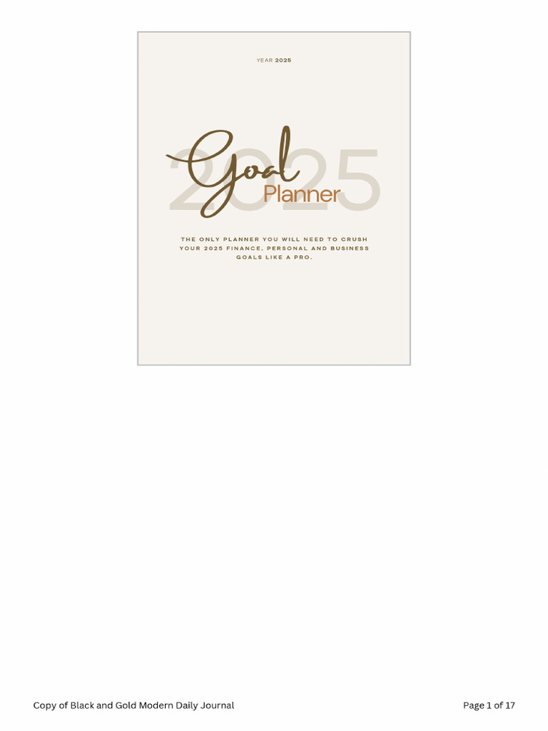 2025 Goal Pdf