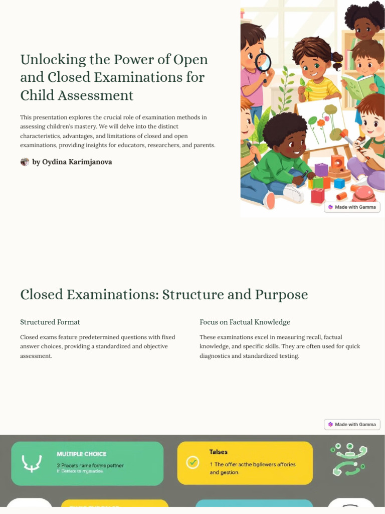 Open vs Closed Exams for Child Assessment | PDF | Educational Assessment | Cognitive Science