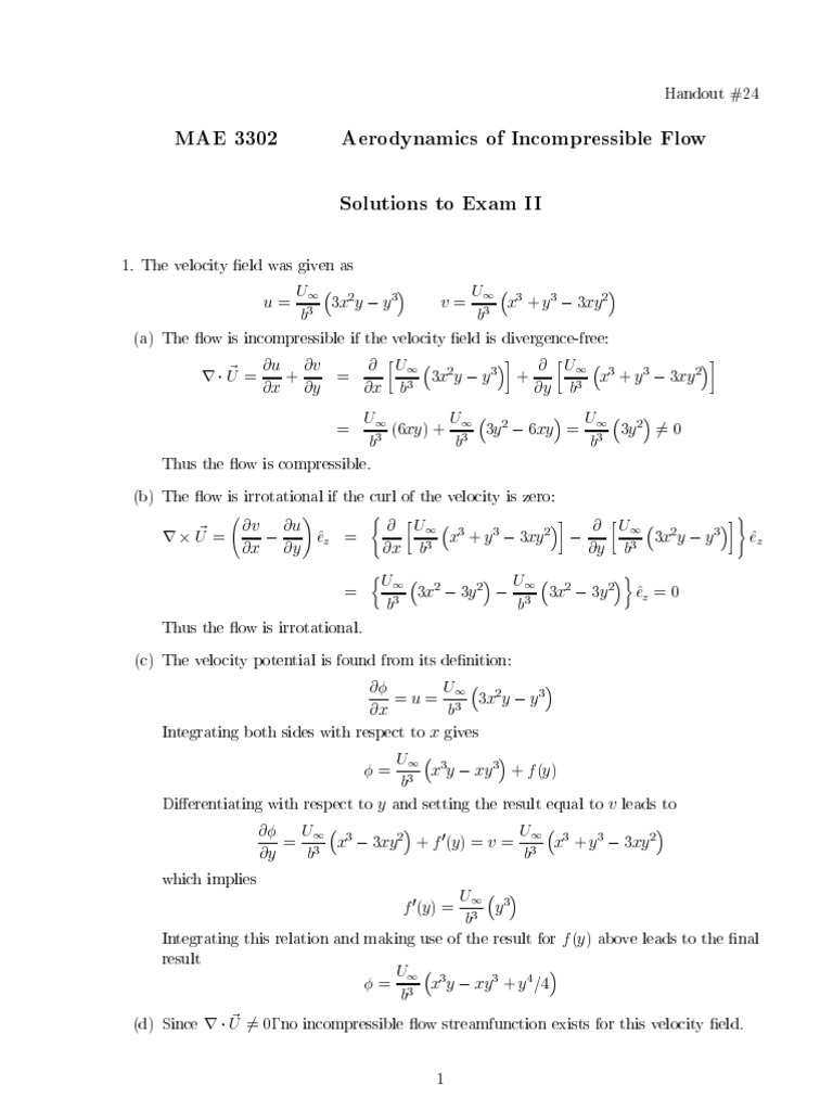 exam2_sol | PDF | Exponential Function | Fluid Dynamics