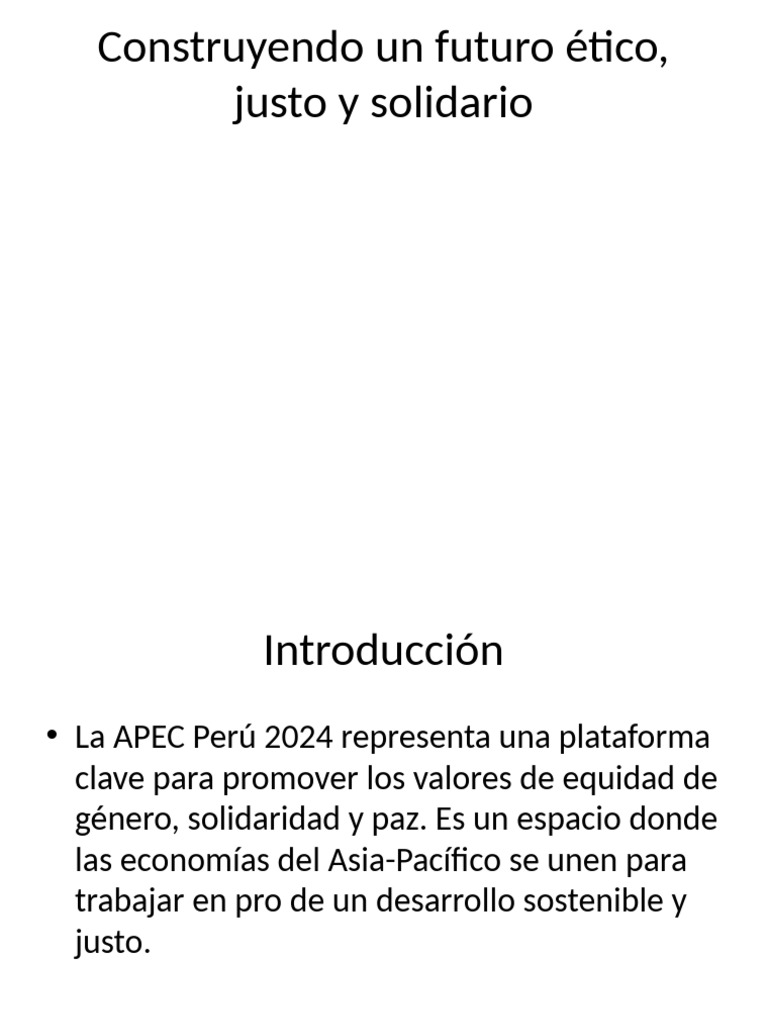 APEC 2024: Ética y Equidad en Perú | PDF