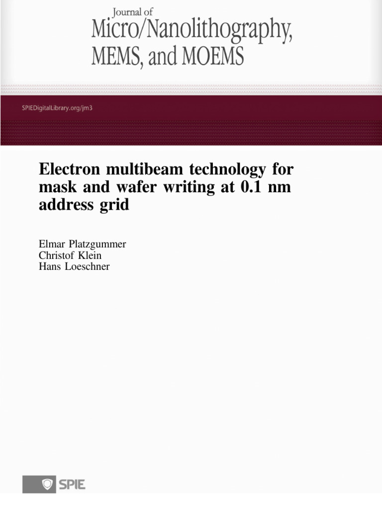 Electron Multibeam Tech for Lithography | PDF | Photolithography ...