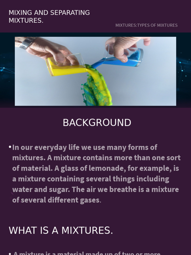 MIXING AND SEPARATING MIXTURES LESSON 1 FORM 1 t2 | PDF | Mixture | Solubility