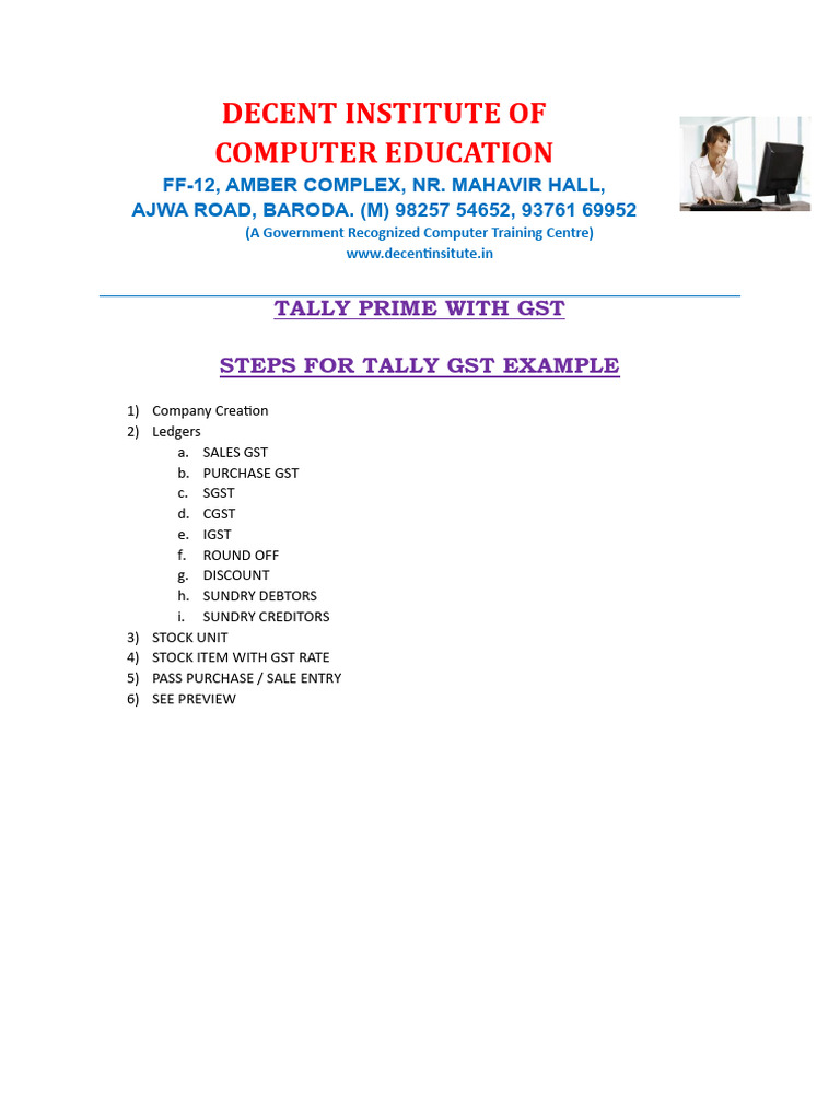 Tally GST Example Steps | PDF