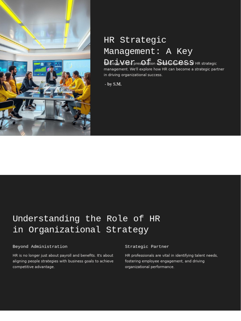 HR Strategic Management A Key Driver of Success | PDF | Mentorship | Goal