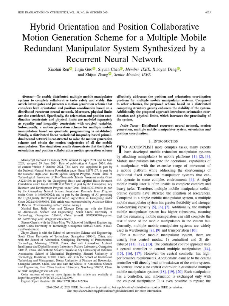 Hybrid Orientation and Position Collaborative Motion Generation Scheme ...