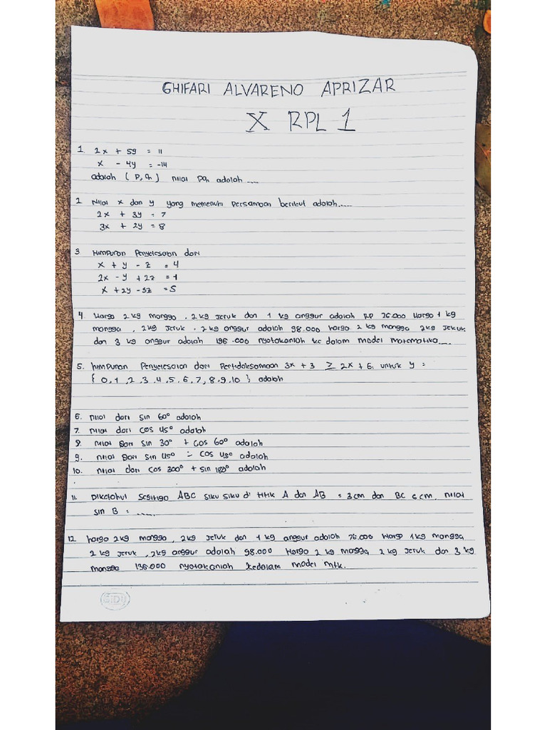 Remedial Ghifari Alvareno Aprizar X RPL 1 | PDF