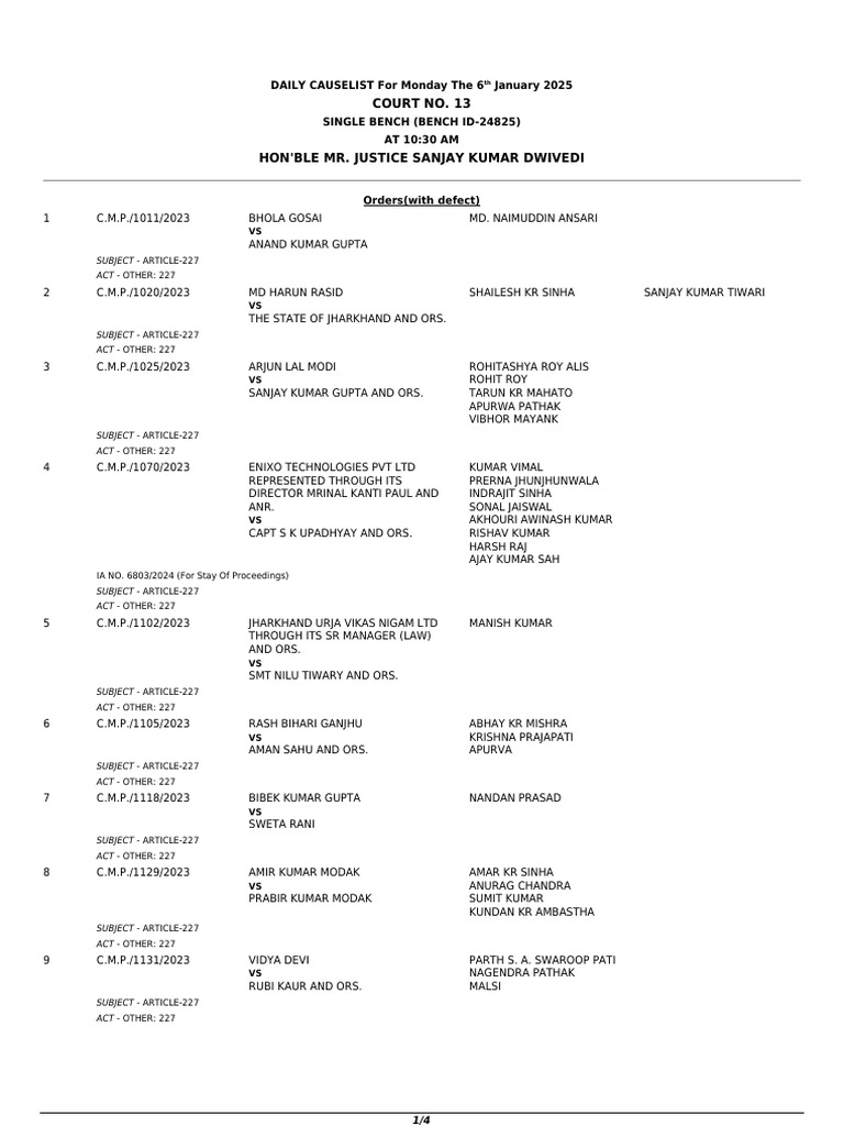display_causelist | PDF