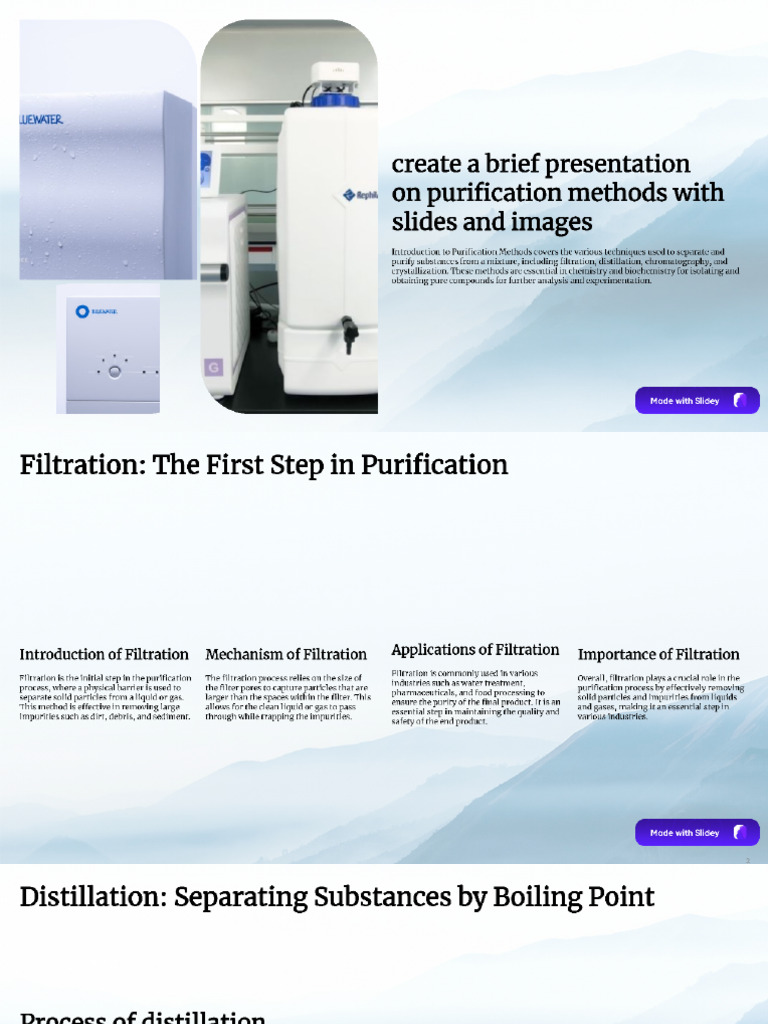 Create A Brief Presentation On Purification Methods With Slides and ...