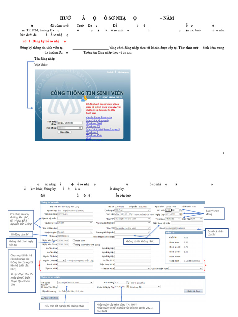 Huong Dan Nhap Hoc Online | PDF