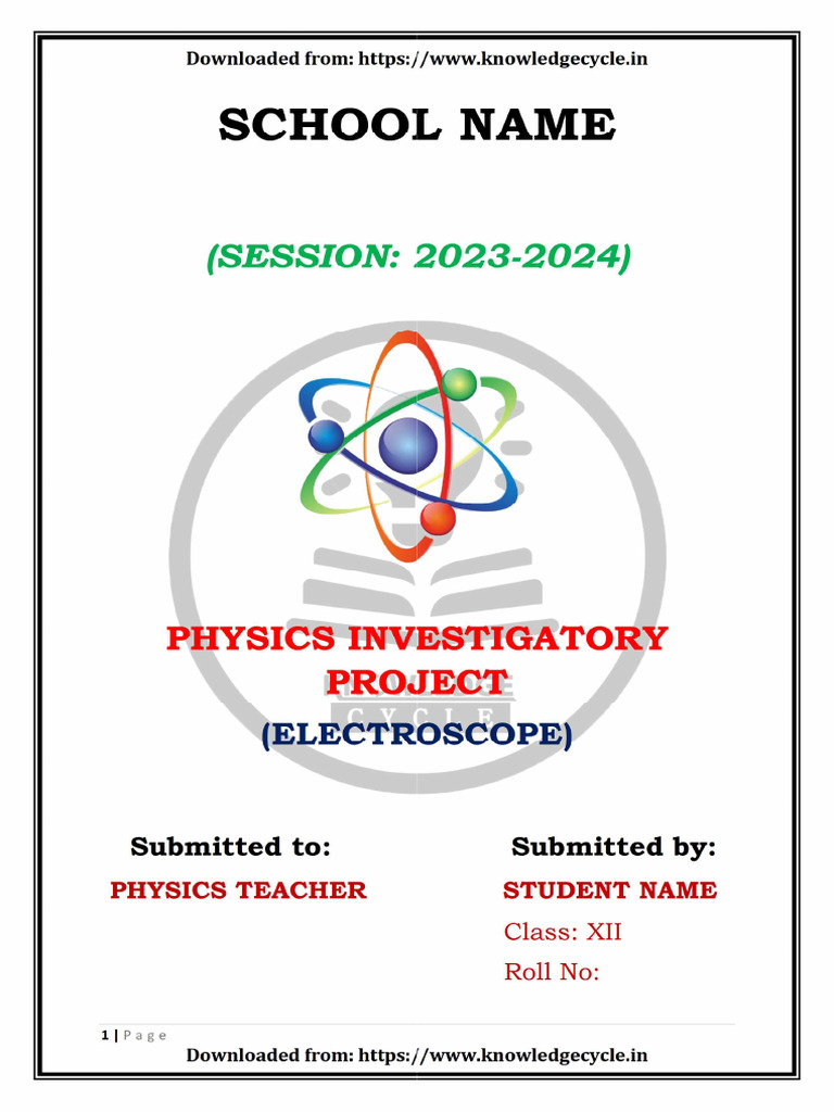 Electroscope Working Model (P) | PDF