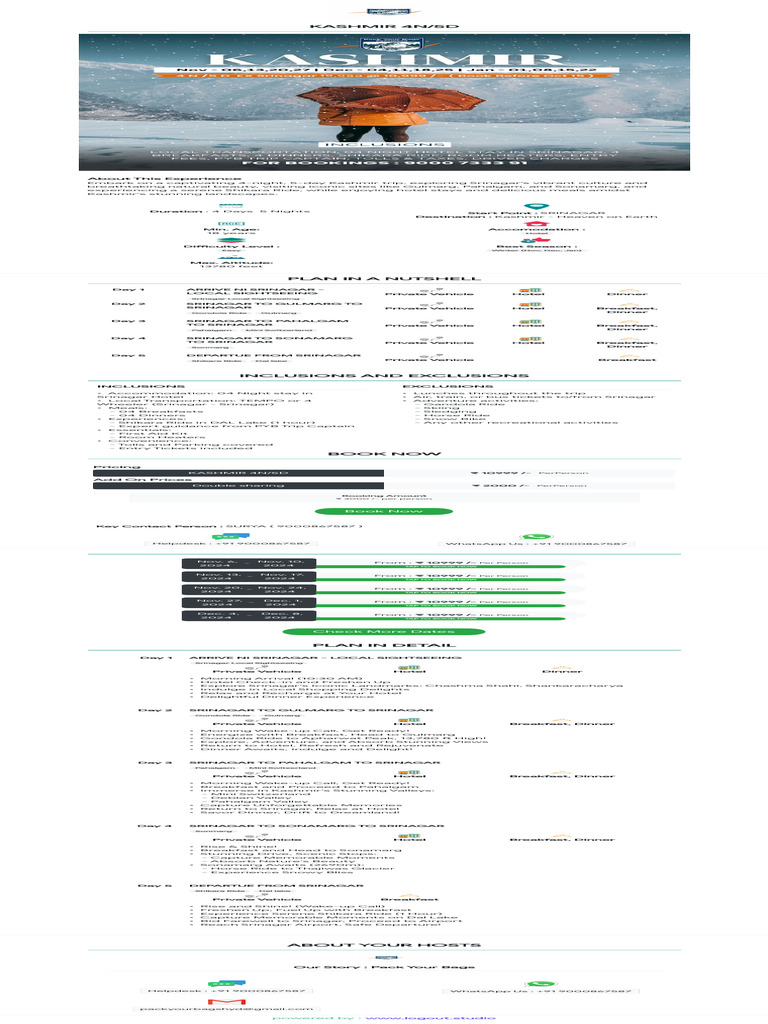 KASHMIR 4N - 5d-Pack-Your-Bags | PDF