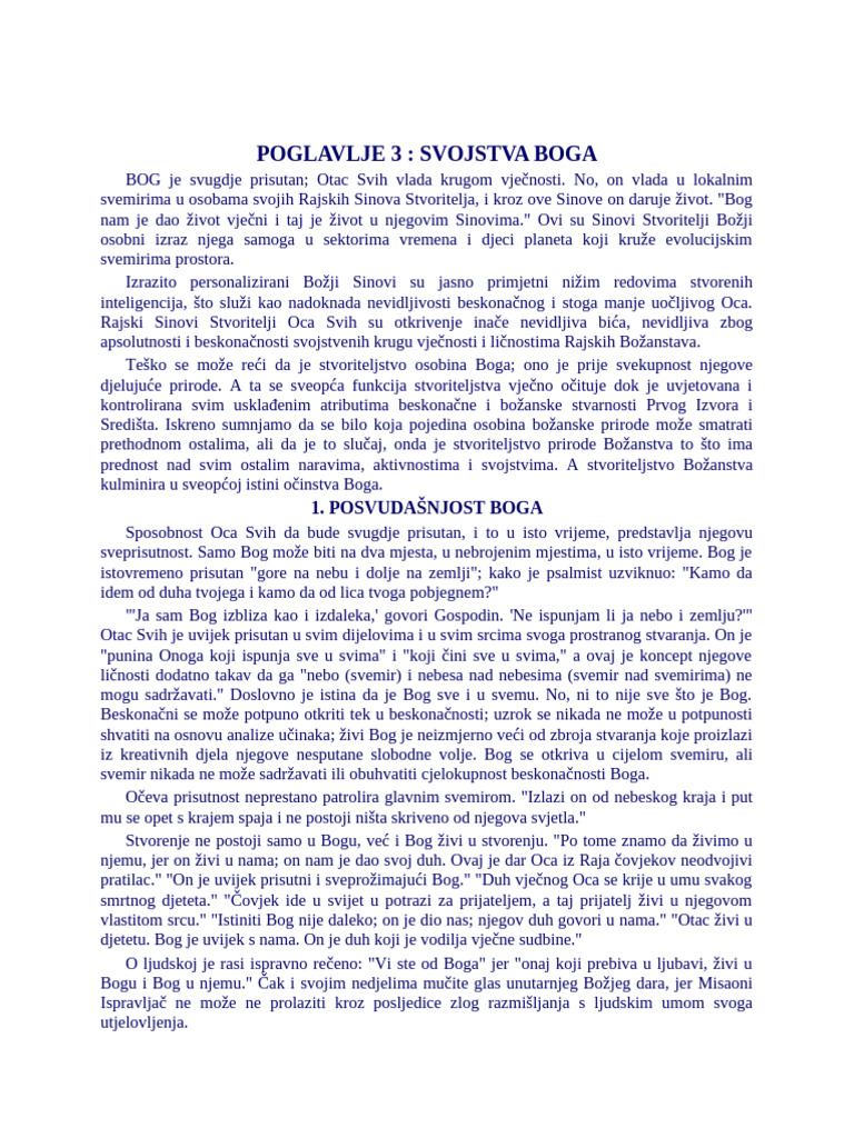 Poglavlje 3: Svojstva Boga | PDF