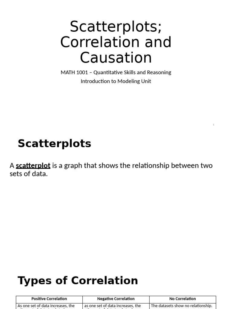 Scatterplots Correlation Causation | PDF | Scatter Plot | Multivariate ...